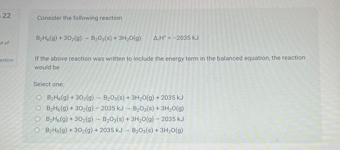 Solved Consider the following reaction B2H6( g)+3O2( | Chegg.com