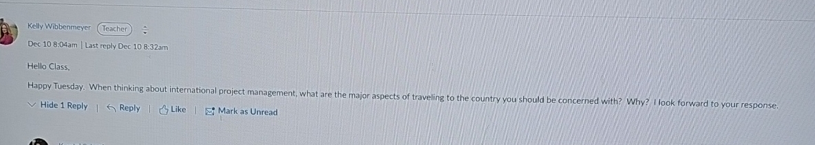 Solved Kelly WibbenmeyerTeacherDec 10 8:04am | ﻿Last reply | Chegg.com