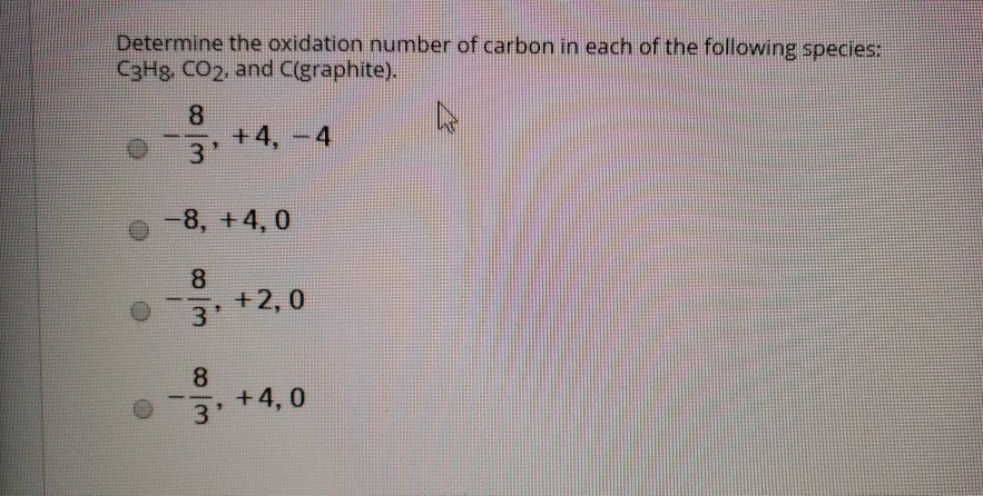Solved Determine the oxidation number of carbon in each of | Chegg.com