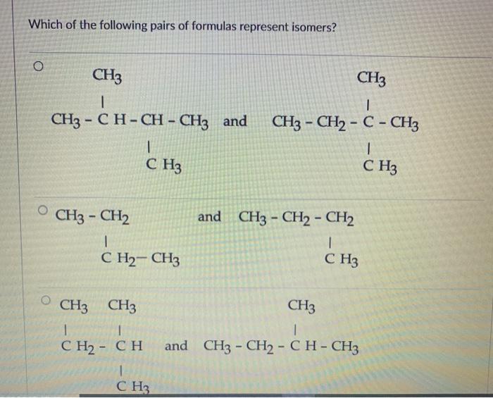 Solved Which of the following pairs of formulas represent | Chegg.com