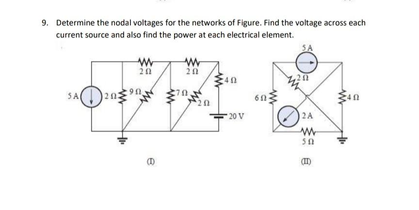 Solved 9. Determine the nodal voltages for the networks of | Chegg.com