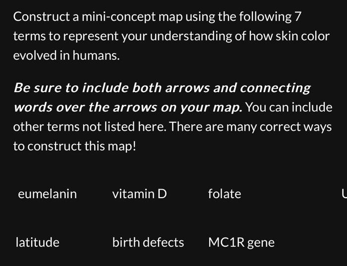 Solved Construct a mini-concept map using the following 7 | Chegg.com