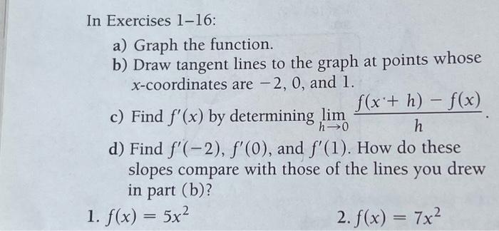 Solved In Exercises 1-16: a) Graph the function. b) Draw | Chegg.com
