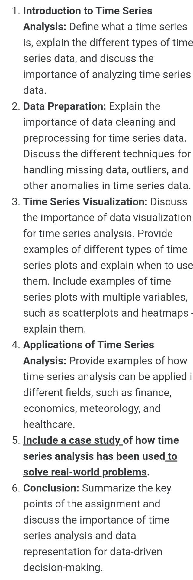 Solved 1. Introduction to Time Series Analysis: Define what | Chegg.com