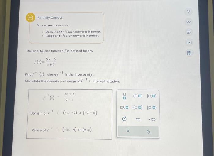 Solved Partially Correct Your answer is incorrect. - Domain | Chegg.com