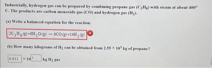 Solved Industrially, hydrogen gas can be prepared by | Chegg.com Solved Industrially, hydrogen gas can be prepared by | Chegg.com