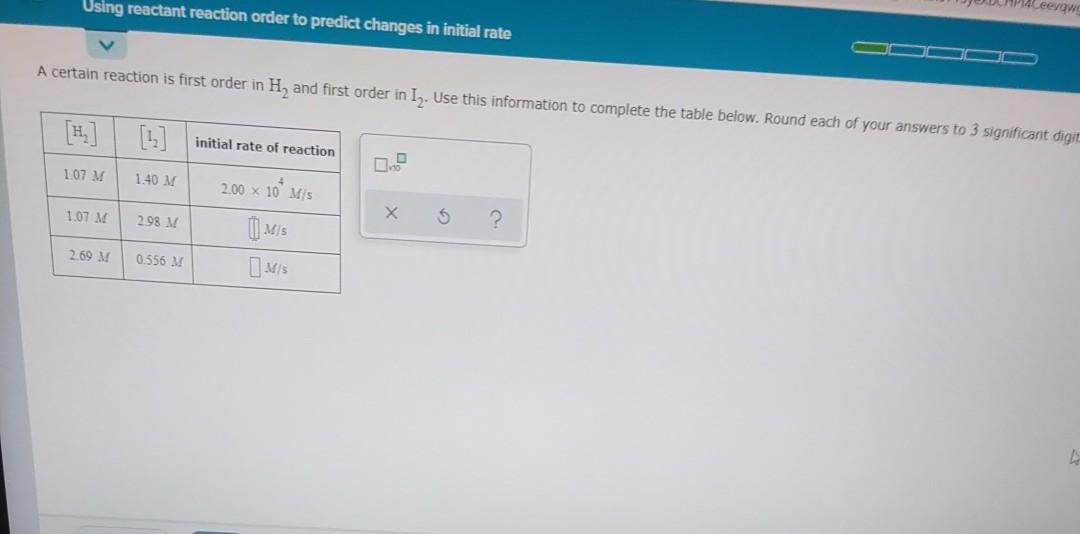 Solved Using reactant reaction order to predict changes in | Chegg.com