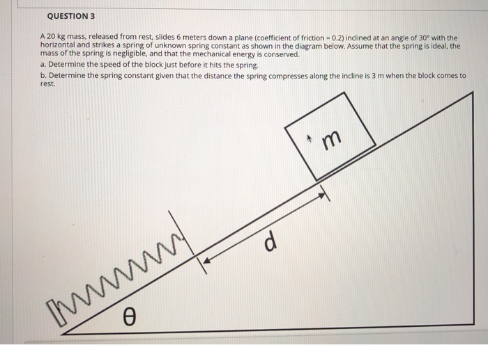 Solved Question 3 A 20 Kg Mass Released From Rest Slides 6