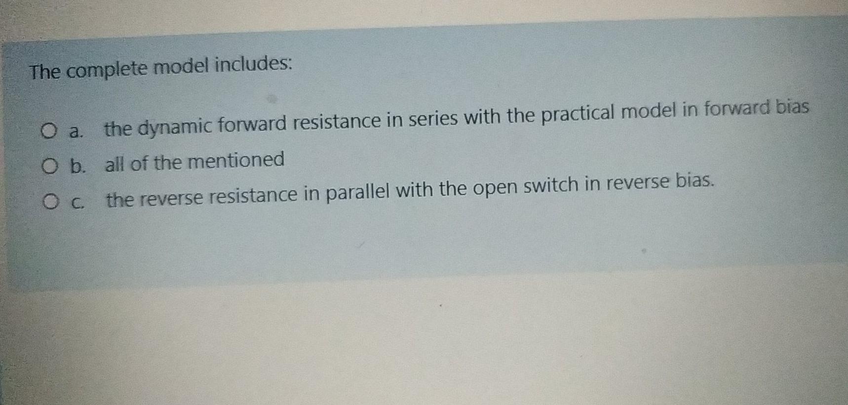 Solved The complete model includes: O a. the dynamic forward | Chegg.com