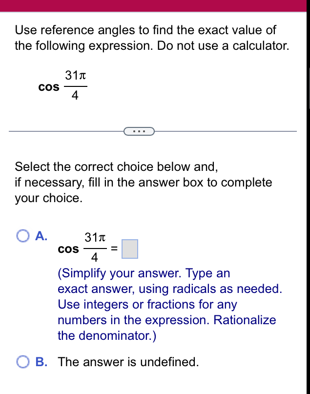 Solved Use reference angles to find the exact value of the | Chegg.com