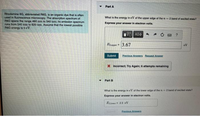 Solved used in fluorescence microscopy. The absorption | Chegg.com