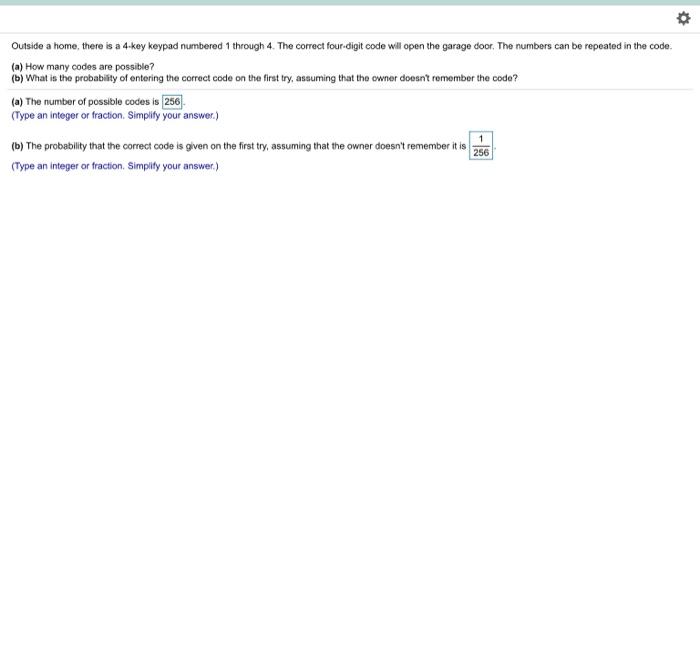 Solved Outside a home, there is a 4-key keypad numbered 1 | Chegg.com