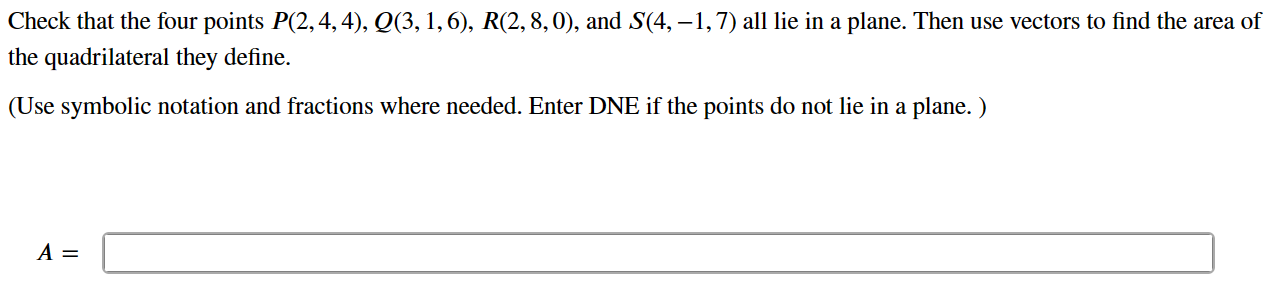 Solved Check that the four points | Chegg.com