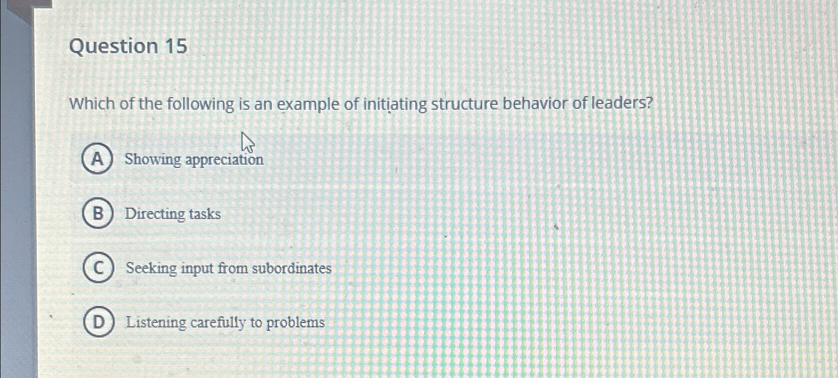 Solved Question 15Which of the following is an example of | Chegg.com