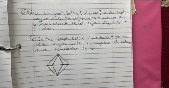 Solved 44 Is The Graph Below Eulerian In So Explain Why 7386