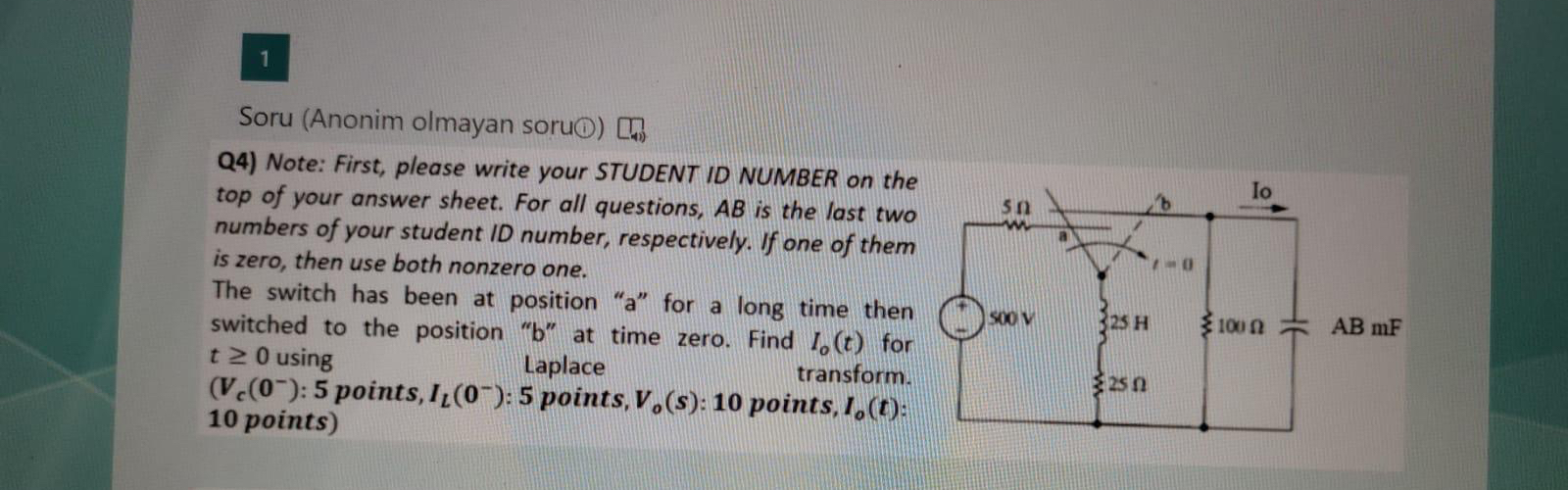 1Soru (Anonim olmayan soruه) Q4) ﻿Note: First, | Chegg.com
