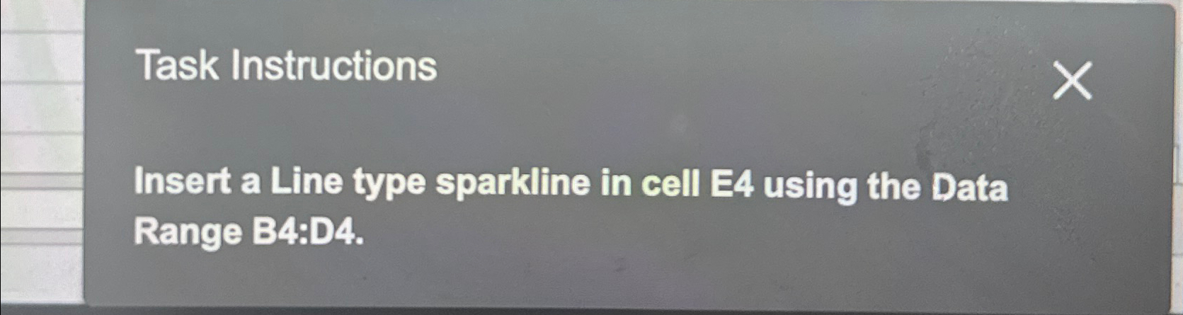 Solved Task InstructionsInsert a Line type sparkline in cell | Chegg.com