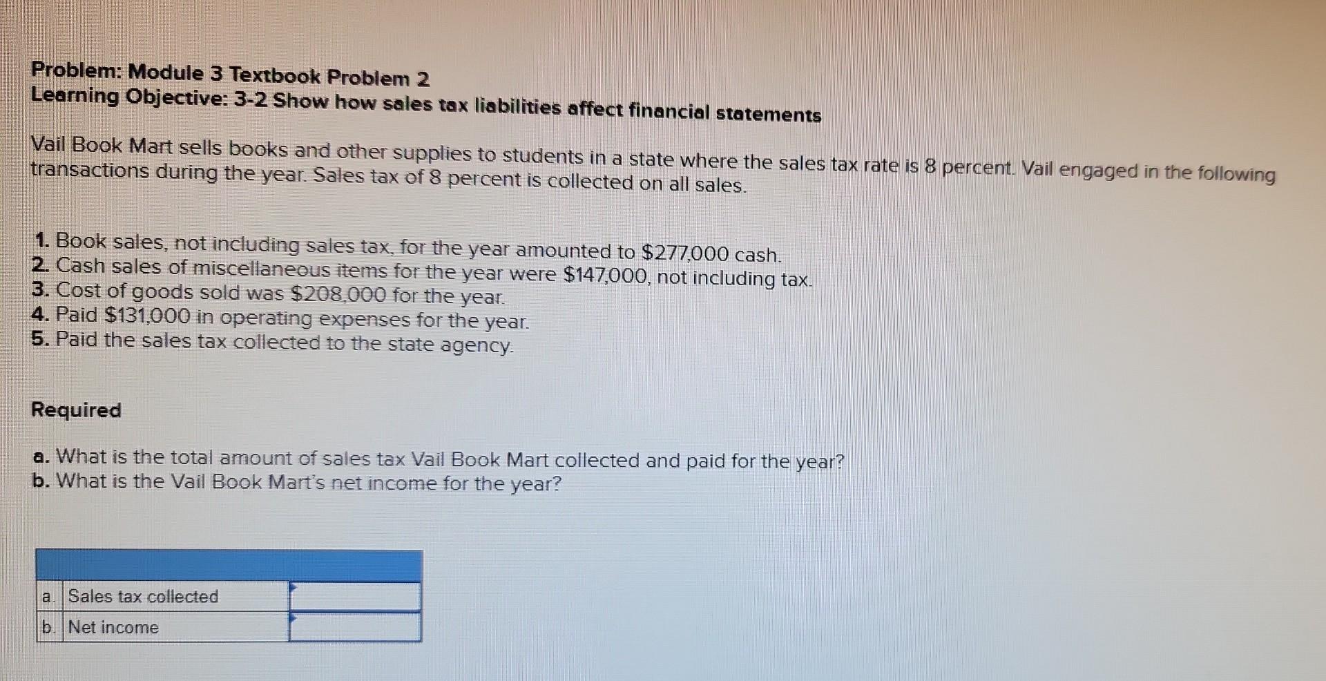 Solved Problem: Module 3 Textbook Problem 2 Learning | Chegg.com