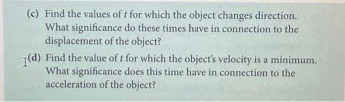 Solved 7. An object moves along a line such that its | Chegg.com