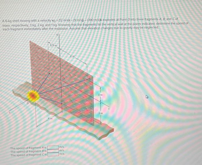 [Solved]: stuck A 6-kg shell moving with a velocity vo - (12