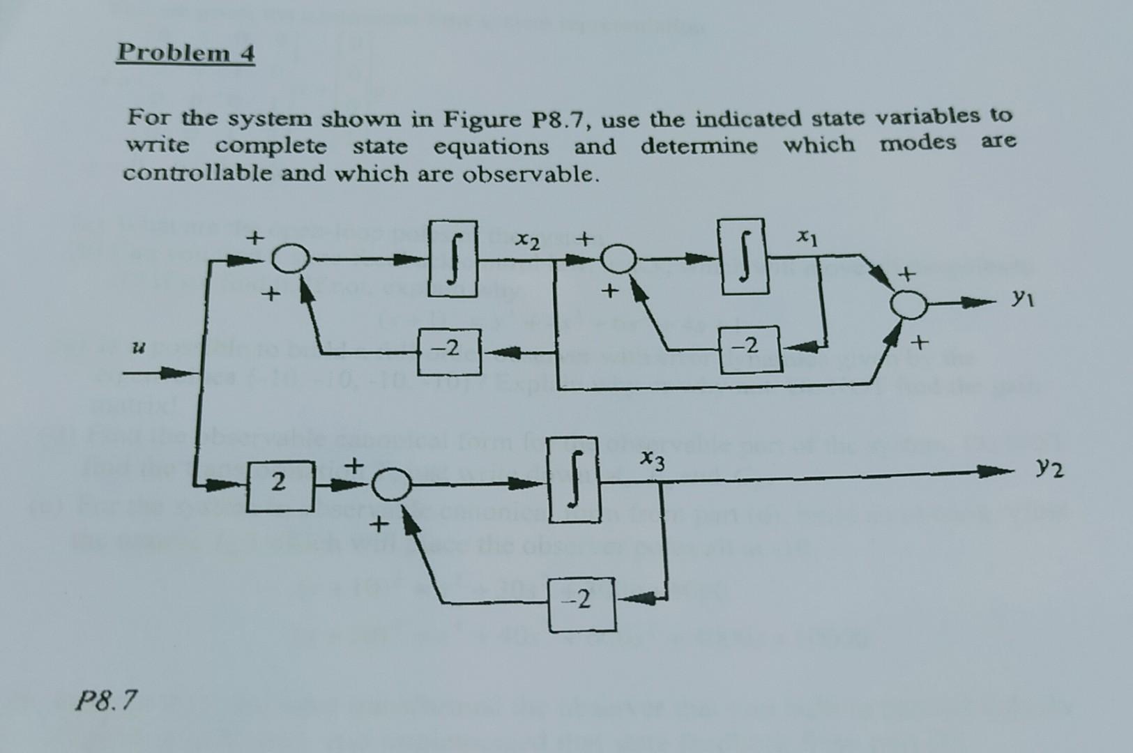 Solved For the system shown in Figure P8.7, use the | Chegg.com