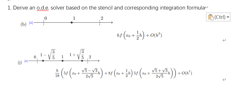 Solved Derive an o.d.e. ﻿solver based on the stencil and | Chegg.com