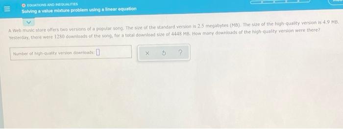 Solved III FLATIONS AND QUALITIES Solving a value mixture | Chegg.com