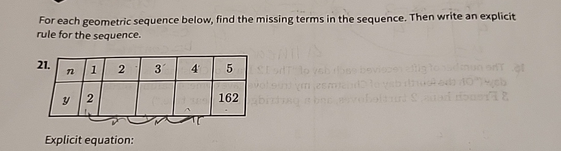 Solved For each geometric sequence below, find the missing | Chegg.com