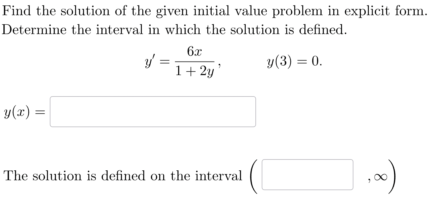 Solved Find the solution of the given initial value problem | Chegg.com
