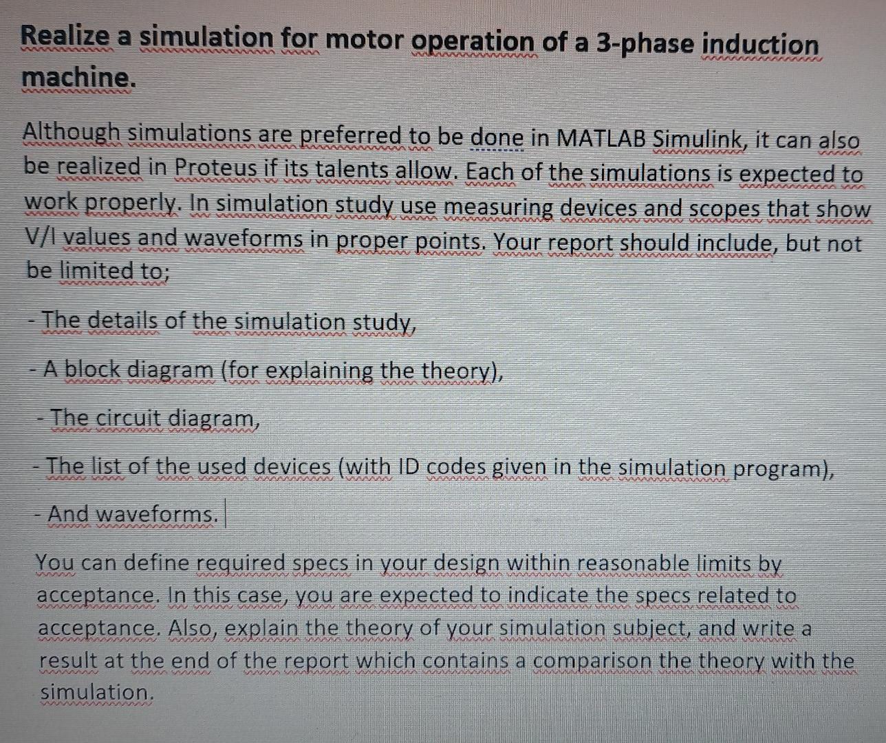 Realize a simulation for motor operation of a 3-phase | Chegg.com