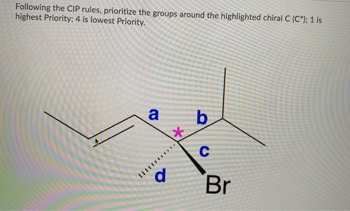 Solved Following The Cip Rules Prioritize The Groups Around