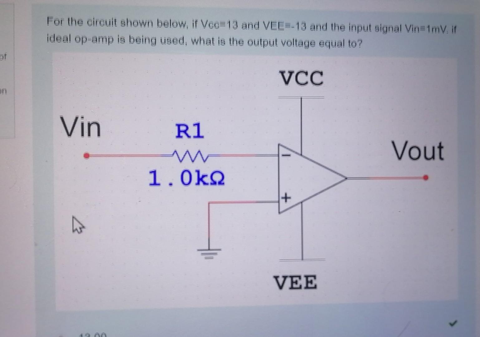 Solved For the circuit shown below, if Vec=13 and VEE=-13 | Chegg.com