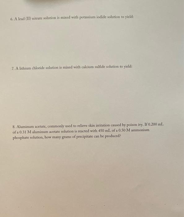 Solved Identify from the following mixtures (problems 4-7) | Chegg.com