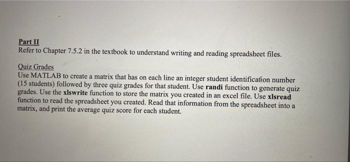 Solved Part II Refer to Chapter 7.5.2 in the textbook to | Chegg.com