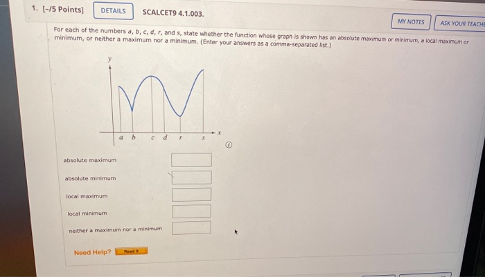 Solved 1. (-15 Points) DETAILS SCALCET9 4.1.003. MY NOTES | Chegg.com Solved 1. (-15 Points) DETAILS SCALCET9 4.1.003. MY NOTES | Chegg.com