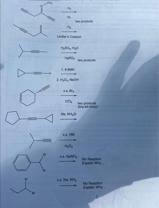 Solved H2 Pt two products Lindiar's Catalyst H2SO4,H2O | Chegg.com