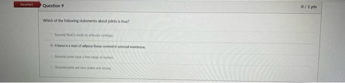 Solved Question 9 0/1 pts Which of the followingstatements | Chegg.com