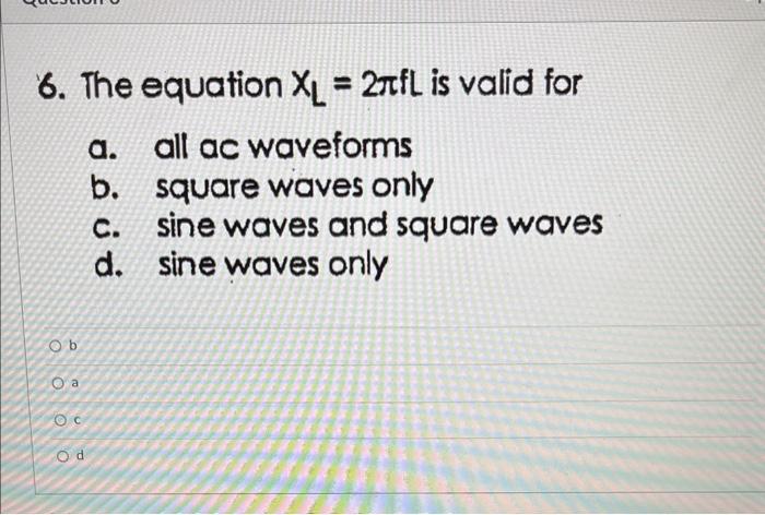 Solved 1 Inductive Reactance Depends On A Amplitude And