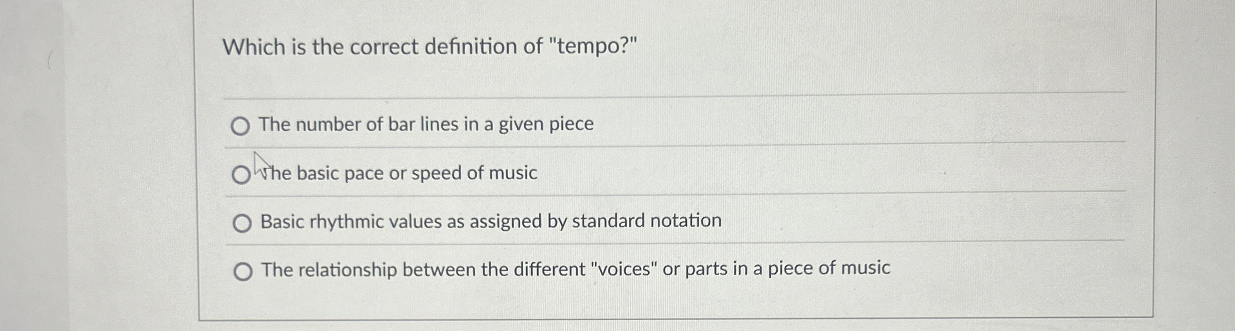 Solved Which is the correct definition of "tempo?"The number | Chegg.com