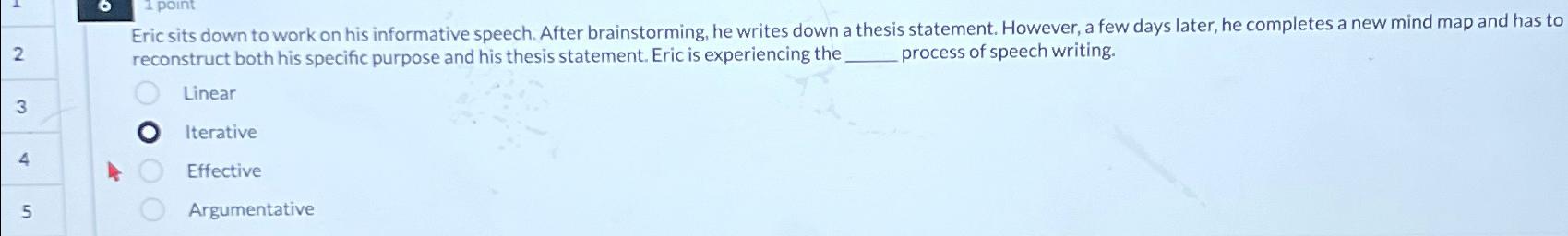 Solved Eric sits down to work on his informative speech. | Chegg.com