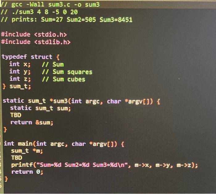 Solved 11./sum348−5020 // prints: Sum=27 Sum2=505 Sum3=8451 | Chegg.com