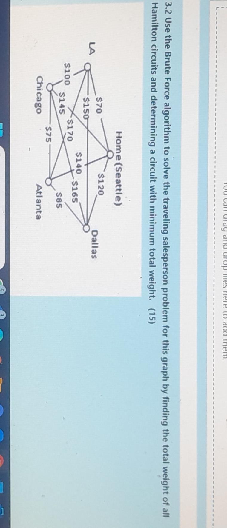 Solved on 3.2 Use the Brute Force algorithm to solve the | Chegg.com