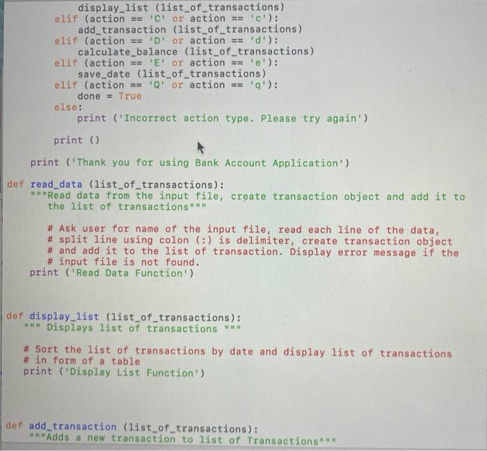 Solved # Transaction.py # Author: # Date: class Transaction: | Chegg.com