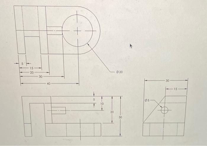 Solved Create a sketch of an isometric view of the part from | Chegg.com