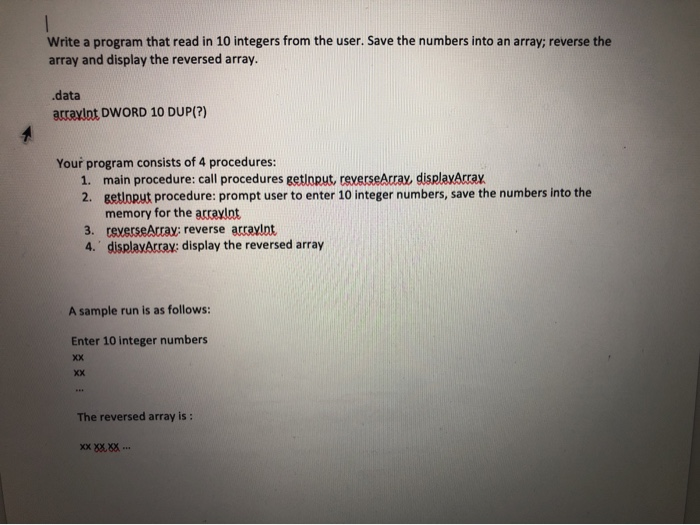 Write a program that read in 10 integers from the | Chegg.com