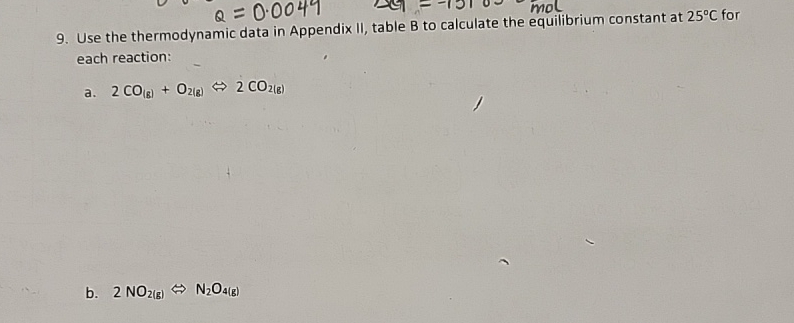 Solved Use the thermodynamic data in Appendix II, ﻿table B | Chegg.com