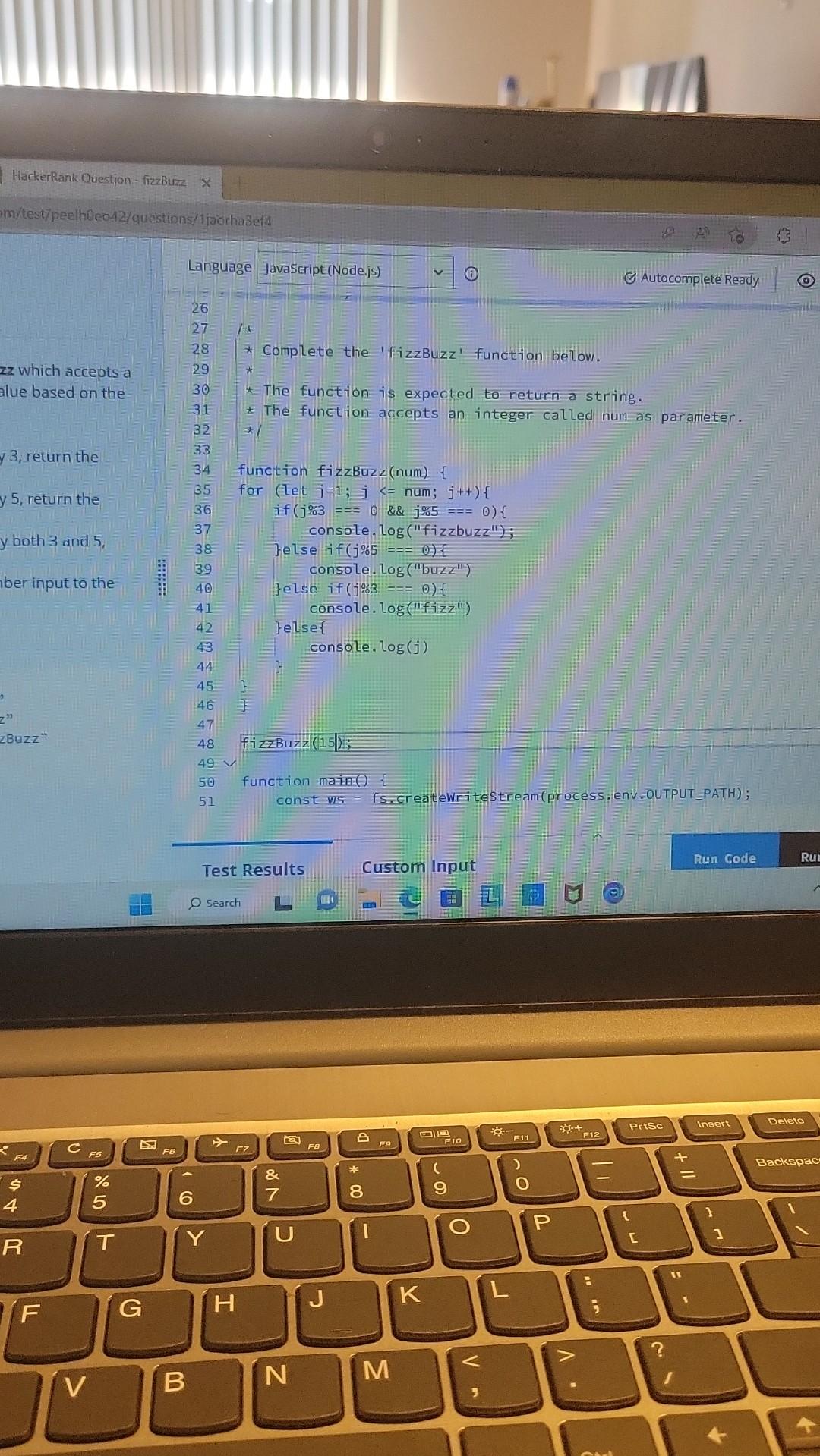Solved 2627x 28∣∗ Complete The Fizzbuzz Function Below 