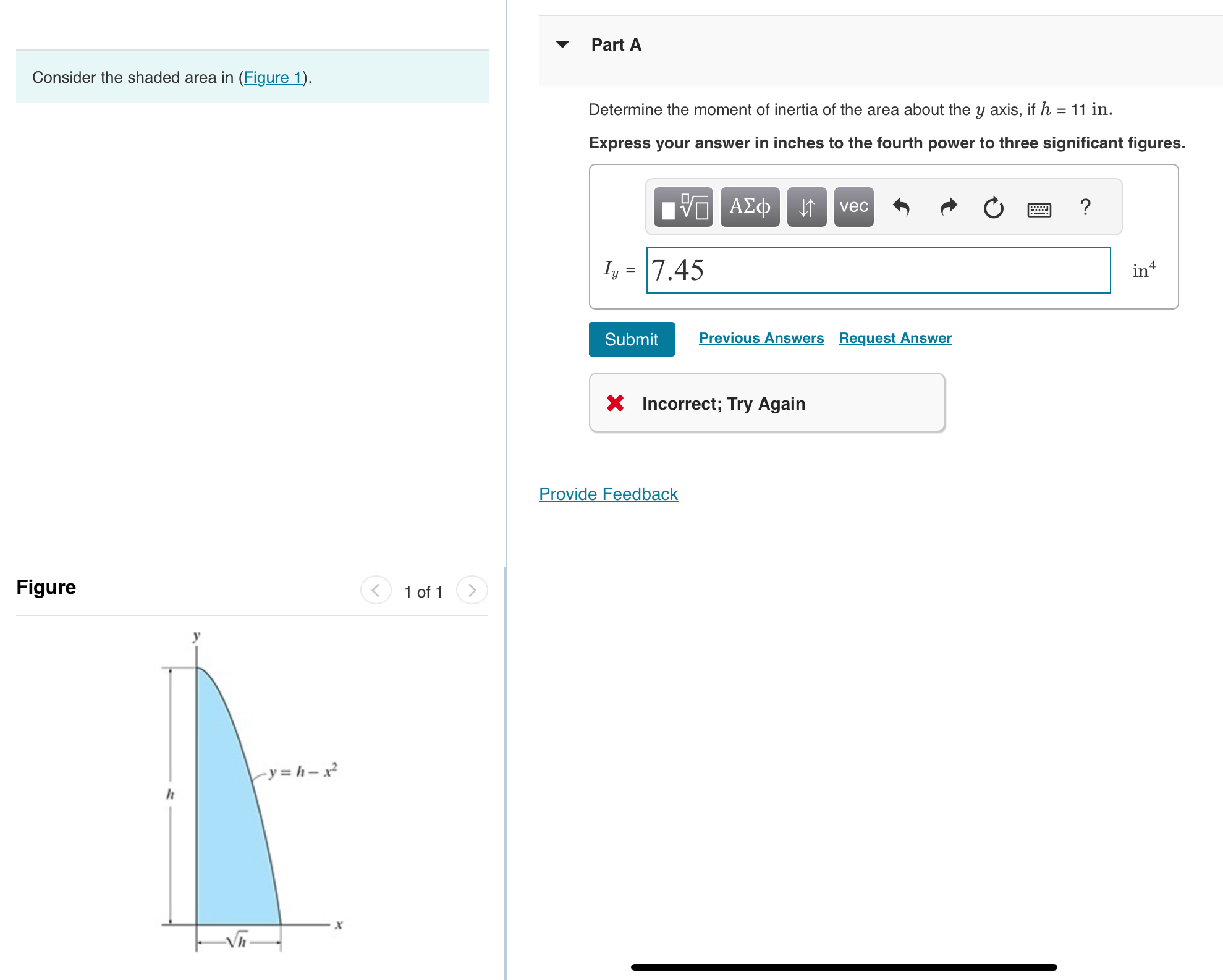 Solved Part AConsider the shaded area in (Figure 1).Consider | Chegg.com
