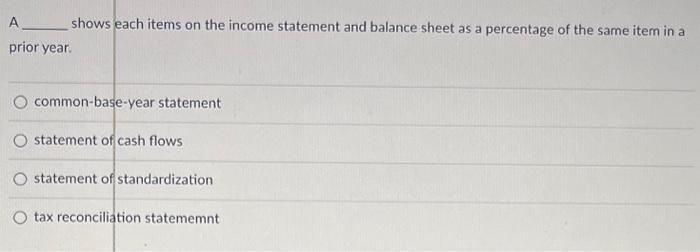 Solved A shows each items on the income statement and | Chegg.com