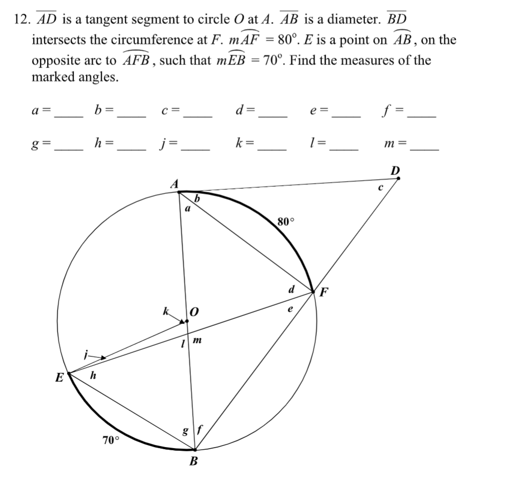 Solved ?bar (AD) ﻿is a tangent segment to circle O ﻿at | Chegg.com